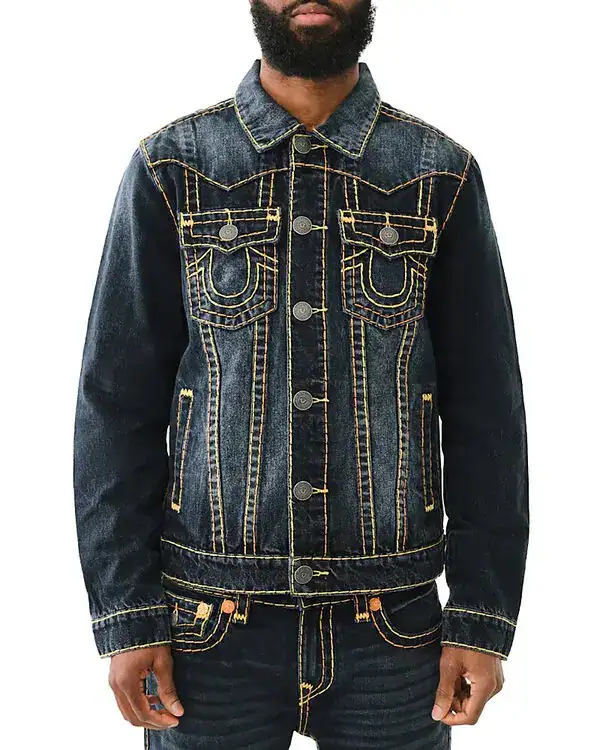 True Religion Jimmy Denim Jacket In Chanson Blue - 20% Off
